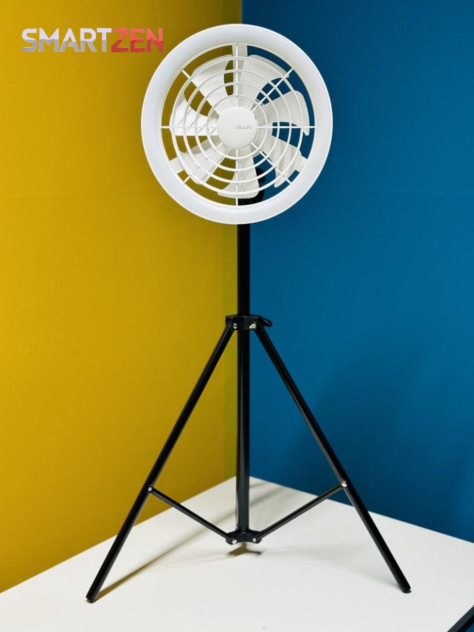Rechargeable Fan with LED Celing Fan with Long Tripod Stand - SmartZen