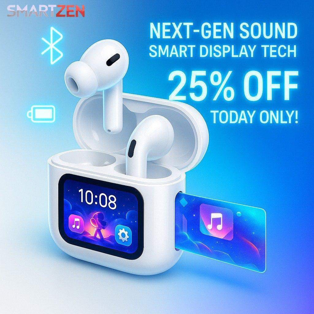 Hoco EW72 ANC TWS Earbuds With HD Display - SmartZen